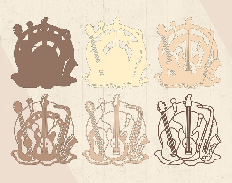 Jazz Band 3D Multilayered SVG / Unique Craft Laser Cut Files / Jazz SVG ...