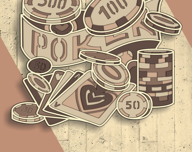 3D Poker SVG Multilayered File / Digital Download / 5 Layers Laser Cut ...