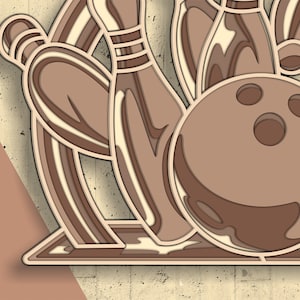 Bowling 3D Multilayered SVG File / 5 Layers Laser Cut File / Gift for ...