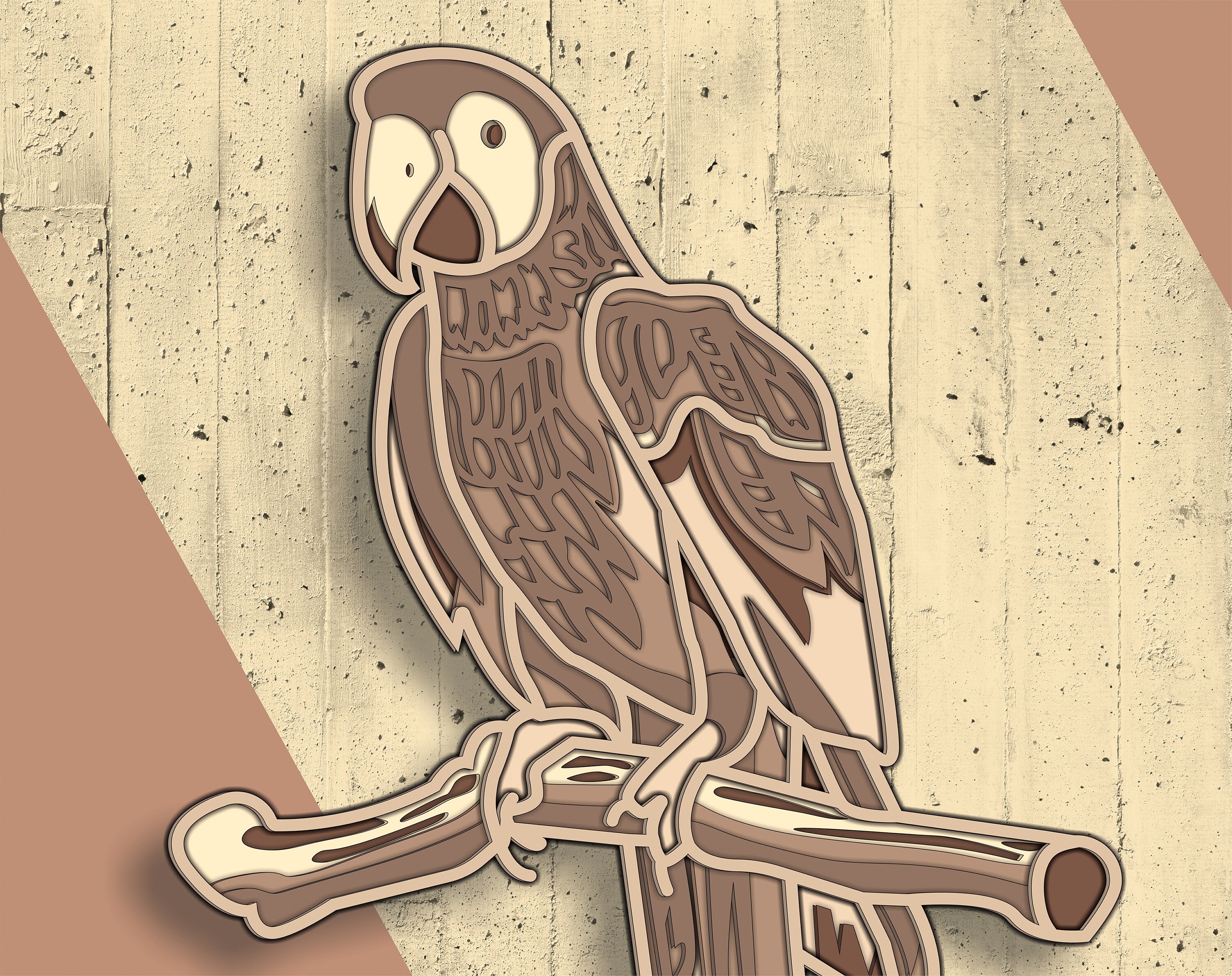 3D Parrot SVG Layered Design / Laser Cut Files / 5 Layers Parrot ...