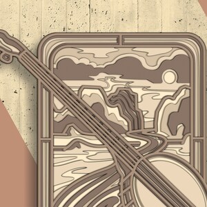 Banjo 3D Layered SVG File / 5 Layers Laser Cut File / Music Instrument ...
