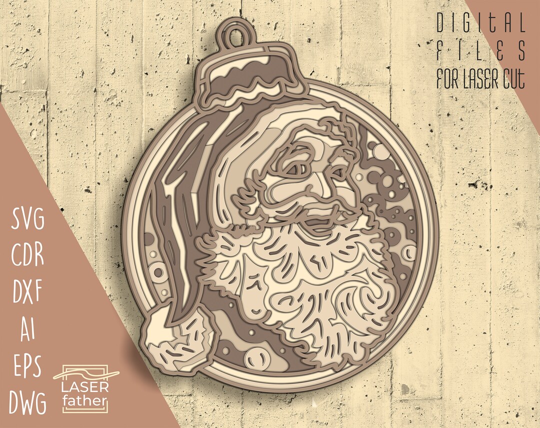 3D Santa SVG Multilayered File / Digital Download / Santa SVG / Laser ...