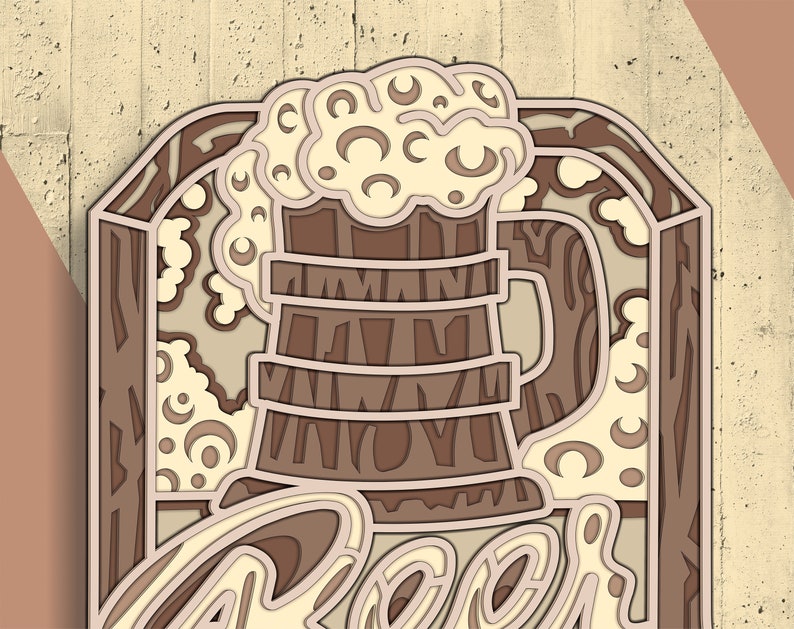 3D Beer SVG Layers File / Laser Cut Home Decor / Beer SVG / Instant ...
