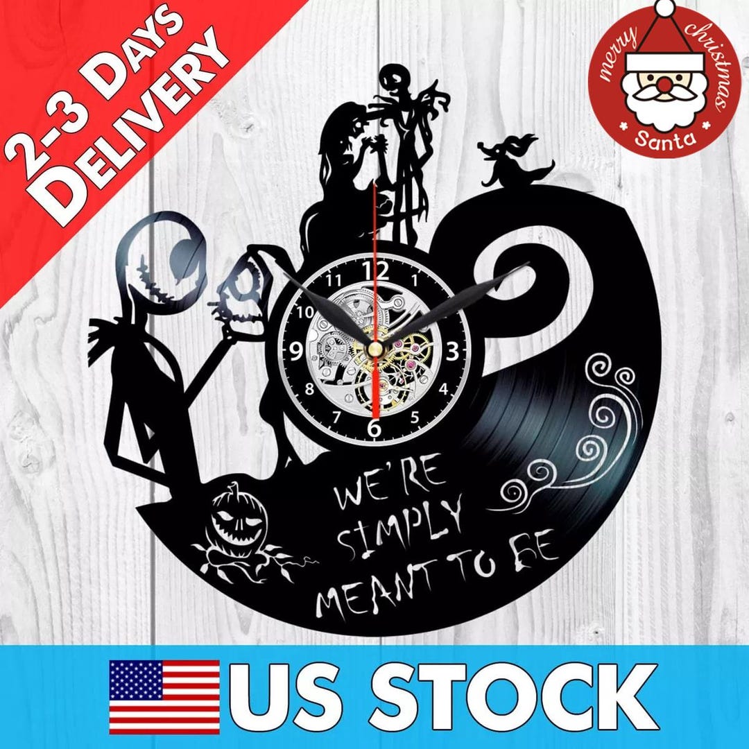 Nightmare Before Christmas Vinyl Record Clock, Home Decor for Living ...