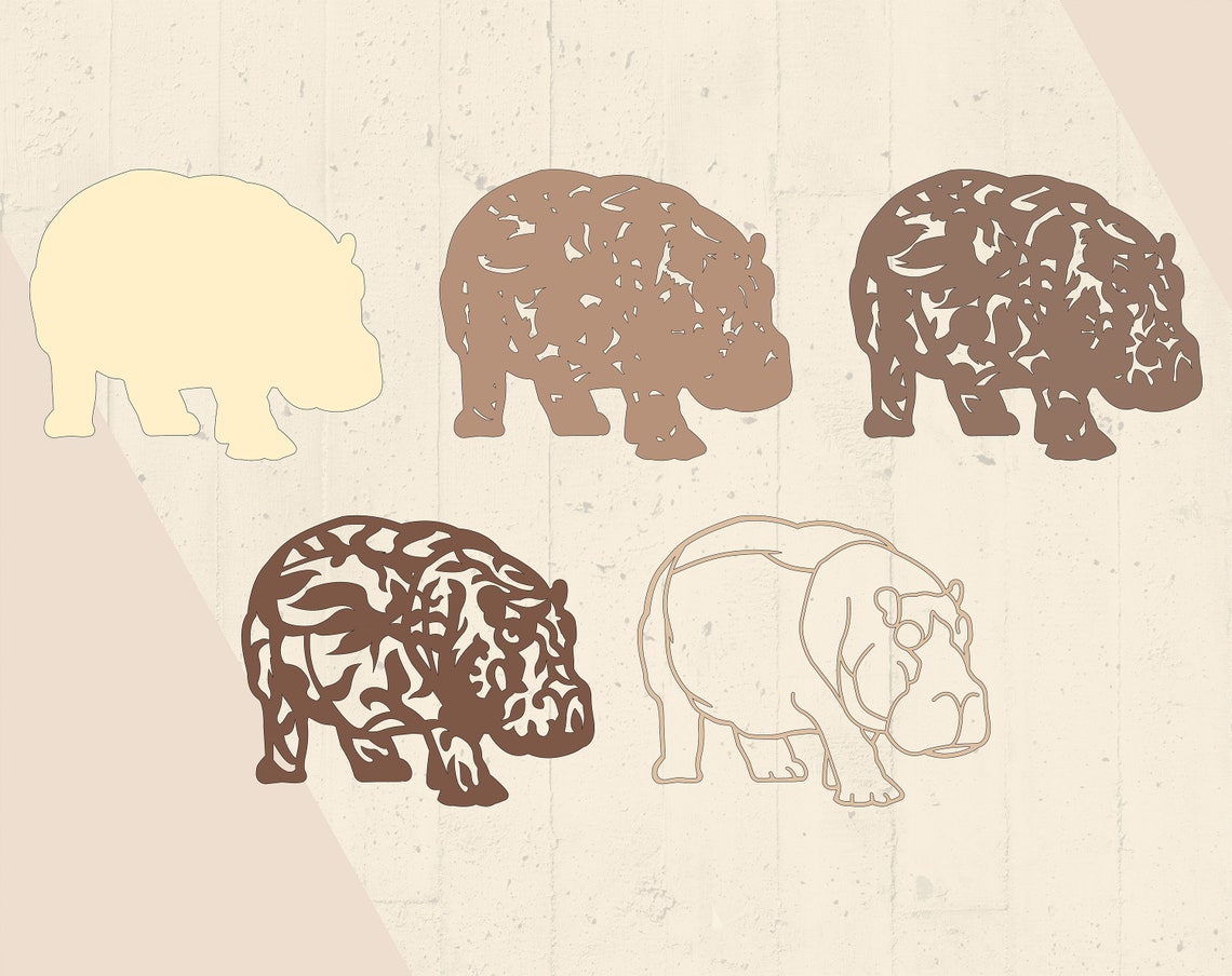 Hippo SVG Multilayered 3D File / Digital Download / Laser Cut Files ...