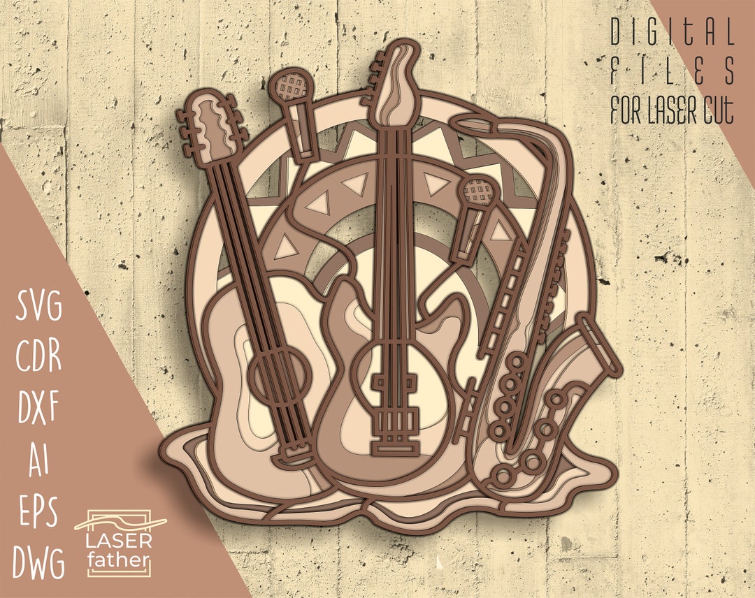 Jazz Band 3D Multilayered SVG / Unique Craft Laser Cut Files / Jazz SVG ...