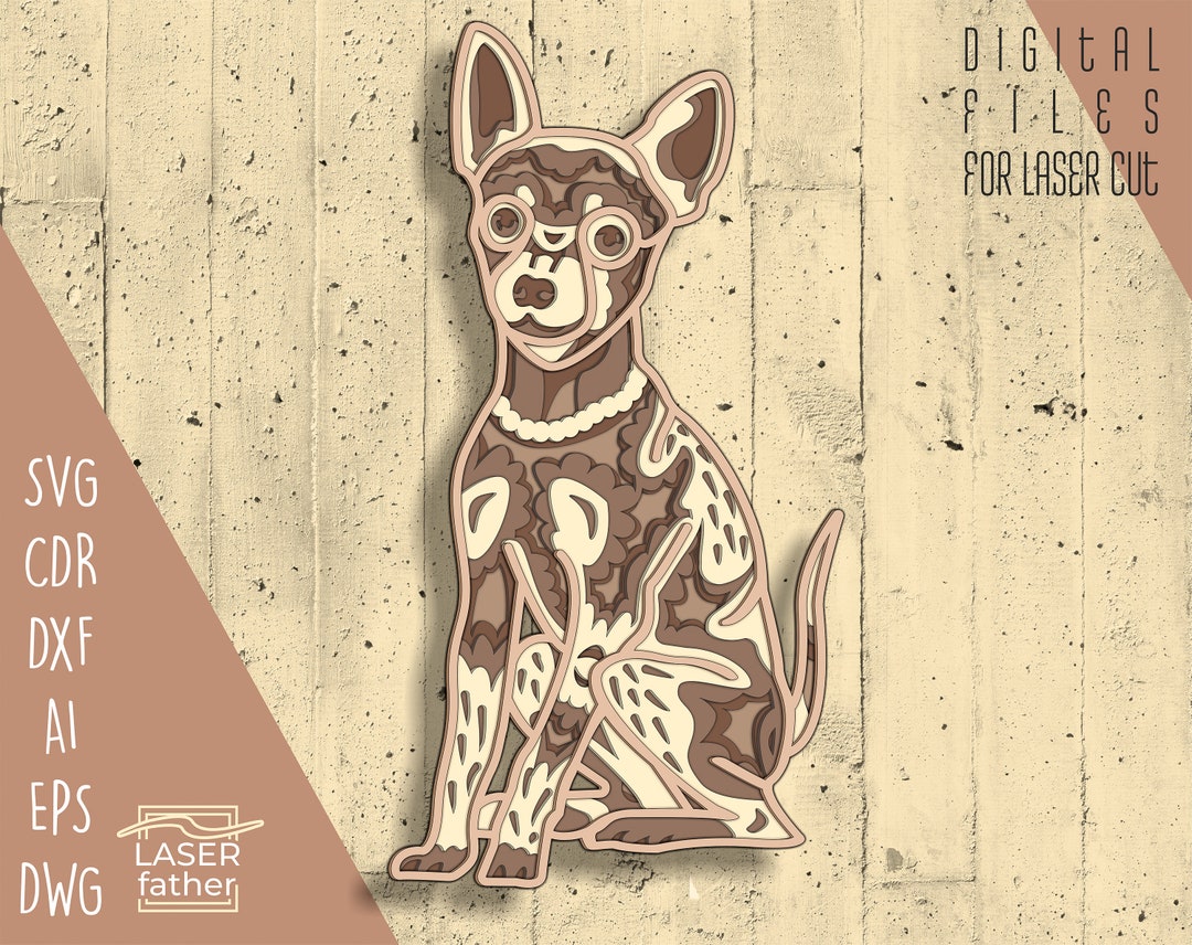 Toy Terrier 3D Multilayer SVG/ Laser Cut Decor for Pets Lover / Instant ...
