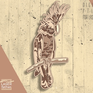 Parrot SVG Layered 3D Design / Laser Cut Files / 5 Layers Parrot ...