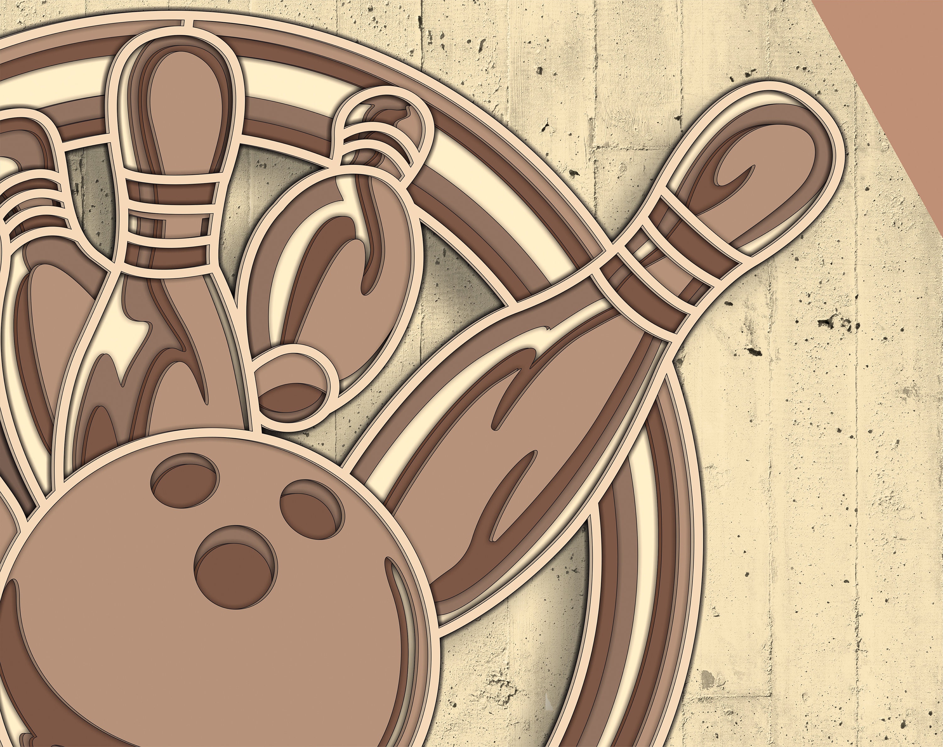 Bowling 3D Multilayered SVG File / 5 Layers Laser Cut File / Gift for ...