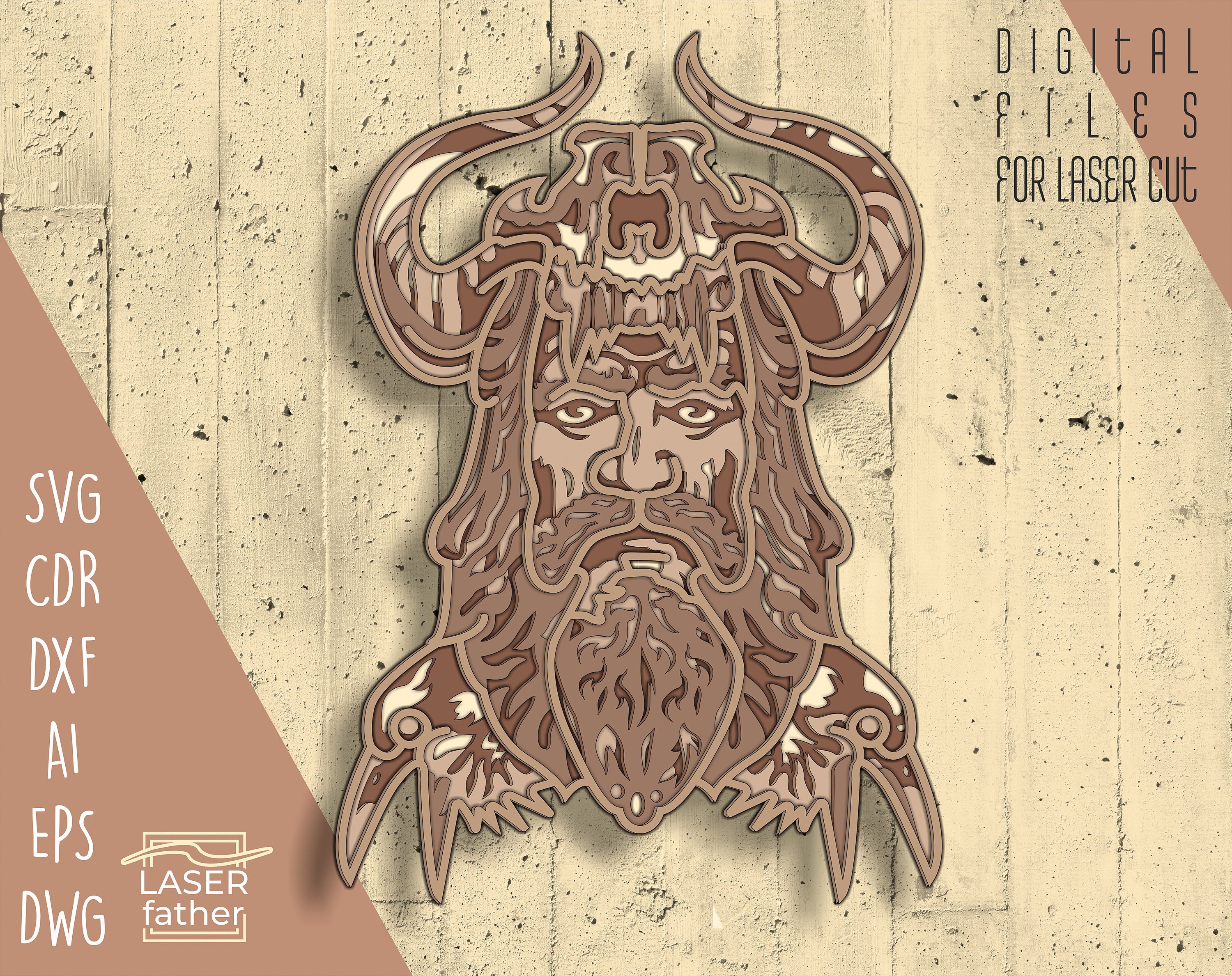 Viking SVG Multilayered 3D File / Digital Download / Laser Cut Files ...