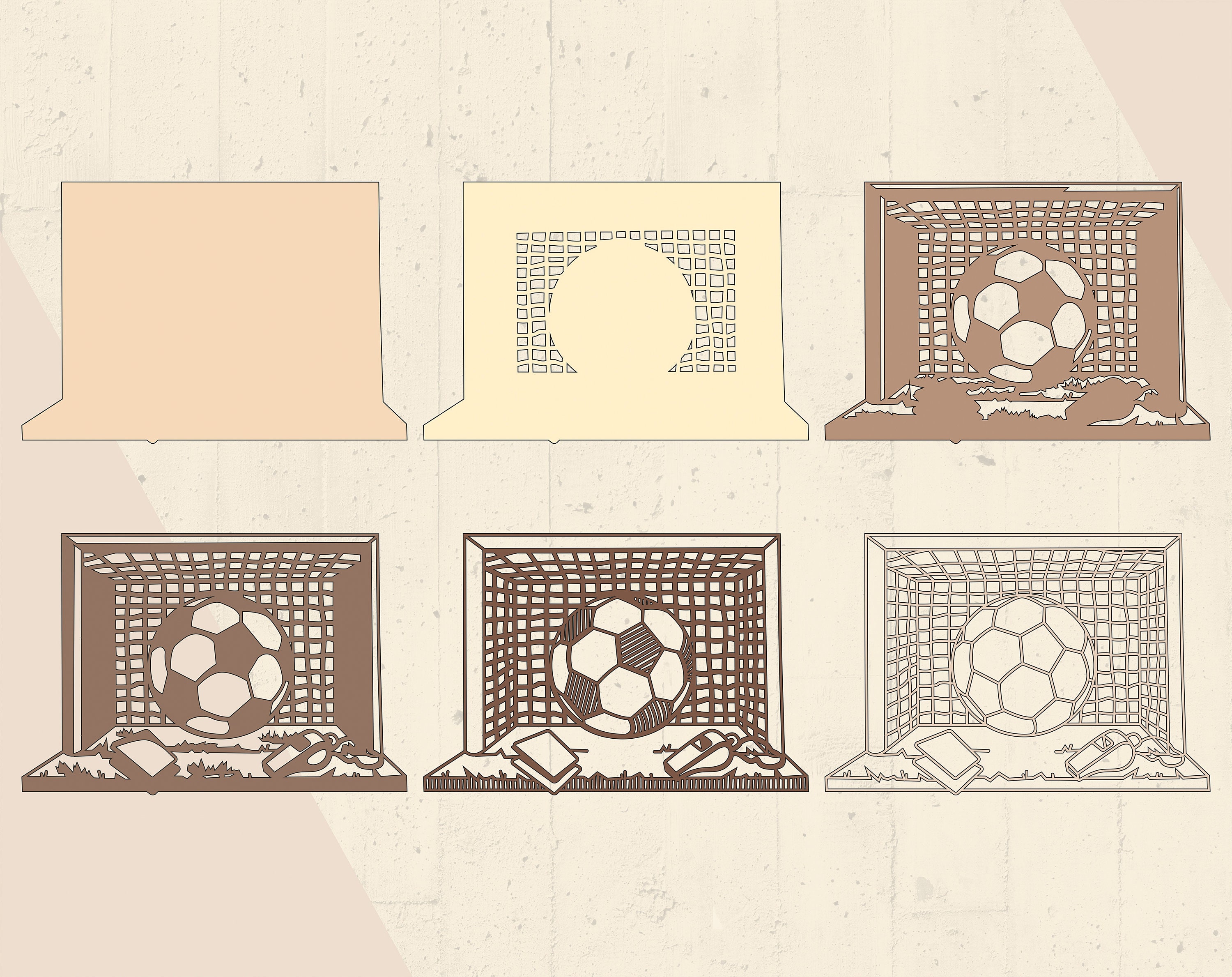 3D Football SVG Multilayer Laser Cut File / Football SVG / Digital ...
