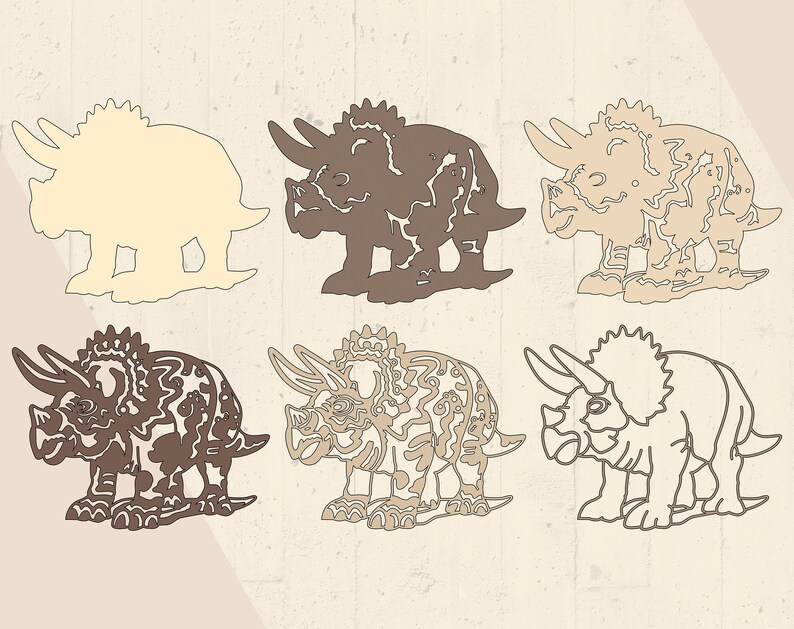 Dinosaur 3D Multilayer SVG/ Laser Cut Home Decor / Dinosaur SVG ...