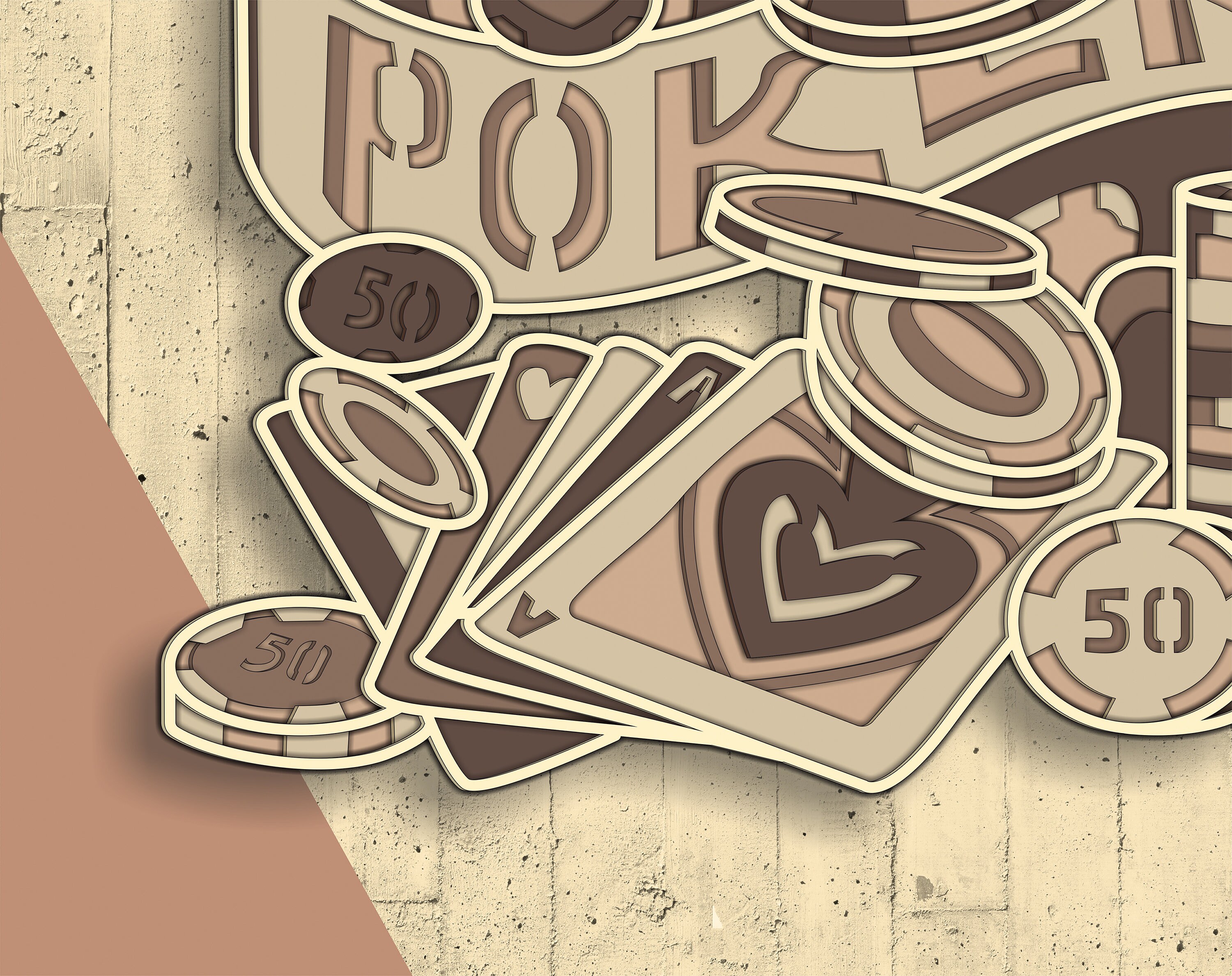 3D Poker SVG Multilayered File / Digital Download / 5 Layers Laser Cut ...