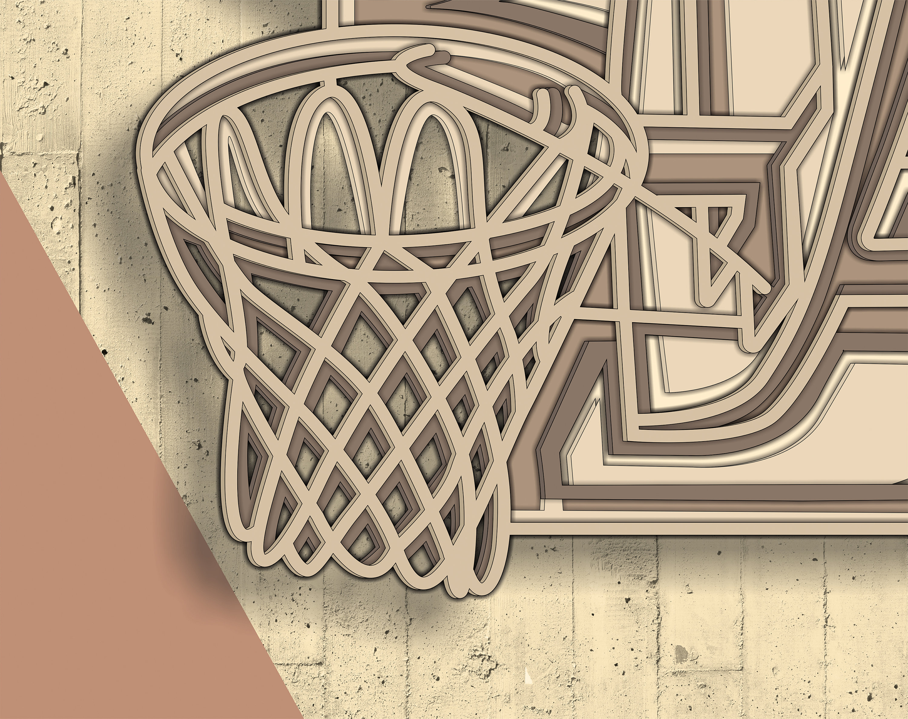 3D Basketball Layered SVG File / Laser Cut File / Sport Craft Gift ...
