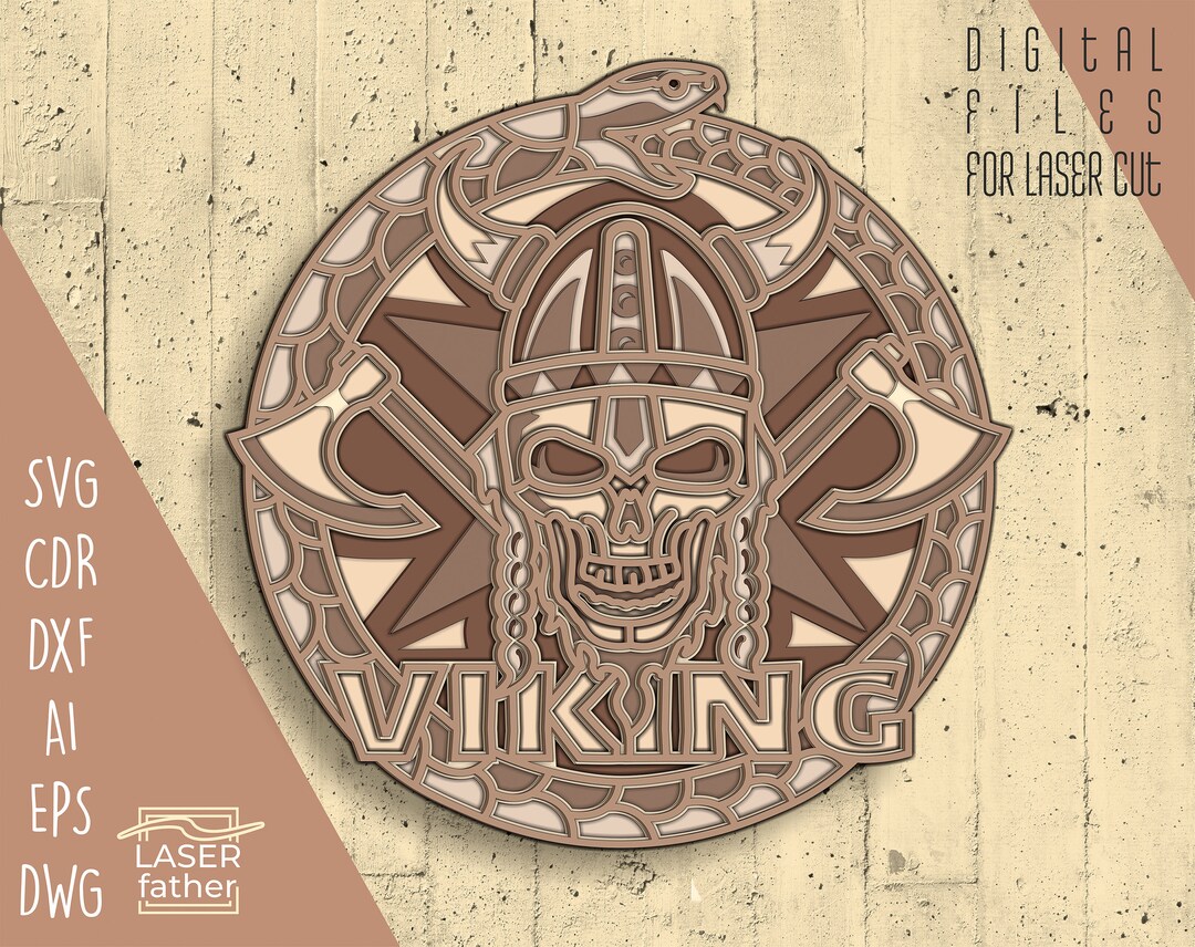 Viking With Axes SVG Multilayered 3D File / Instant Download / Laser ...