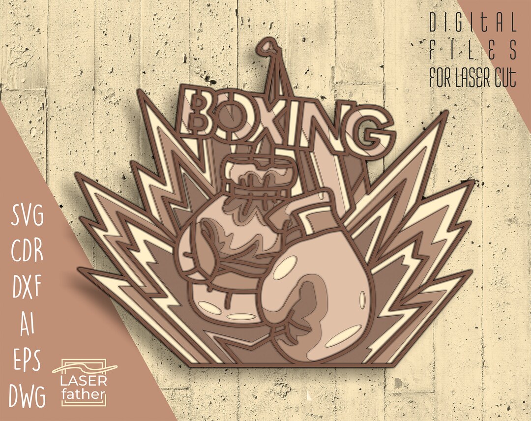 Boxing 3D Layered SVG Laser Cut File / Boxing SVG / Sport Lover Gift ...