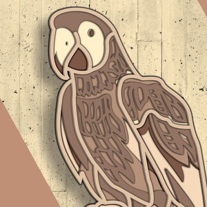 3D Parrot SVG Layered Design / Laser Cut Files / 5 Layers Parrot ...