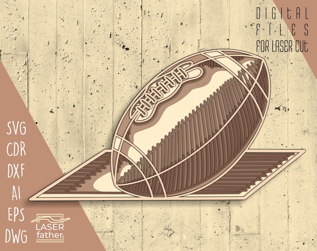 3D American Football SVG Multilayer File / Mandala Laser Cut File ...