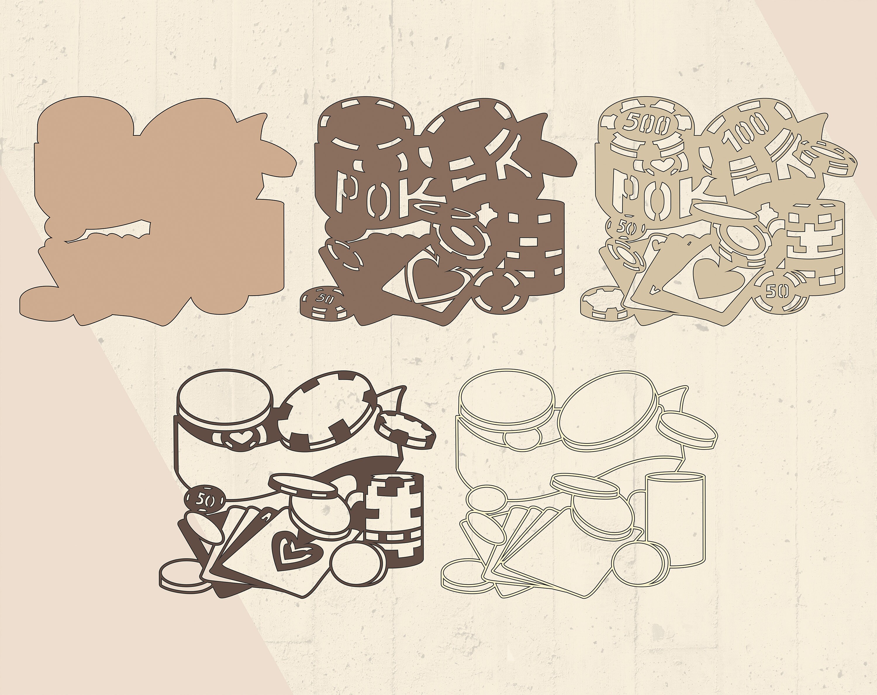3D Poker SVG Multilayered File / Digital Download / 5 Layers Laser Cut ...