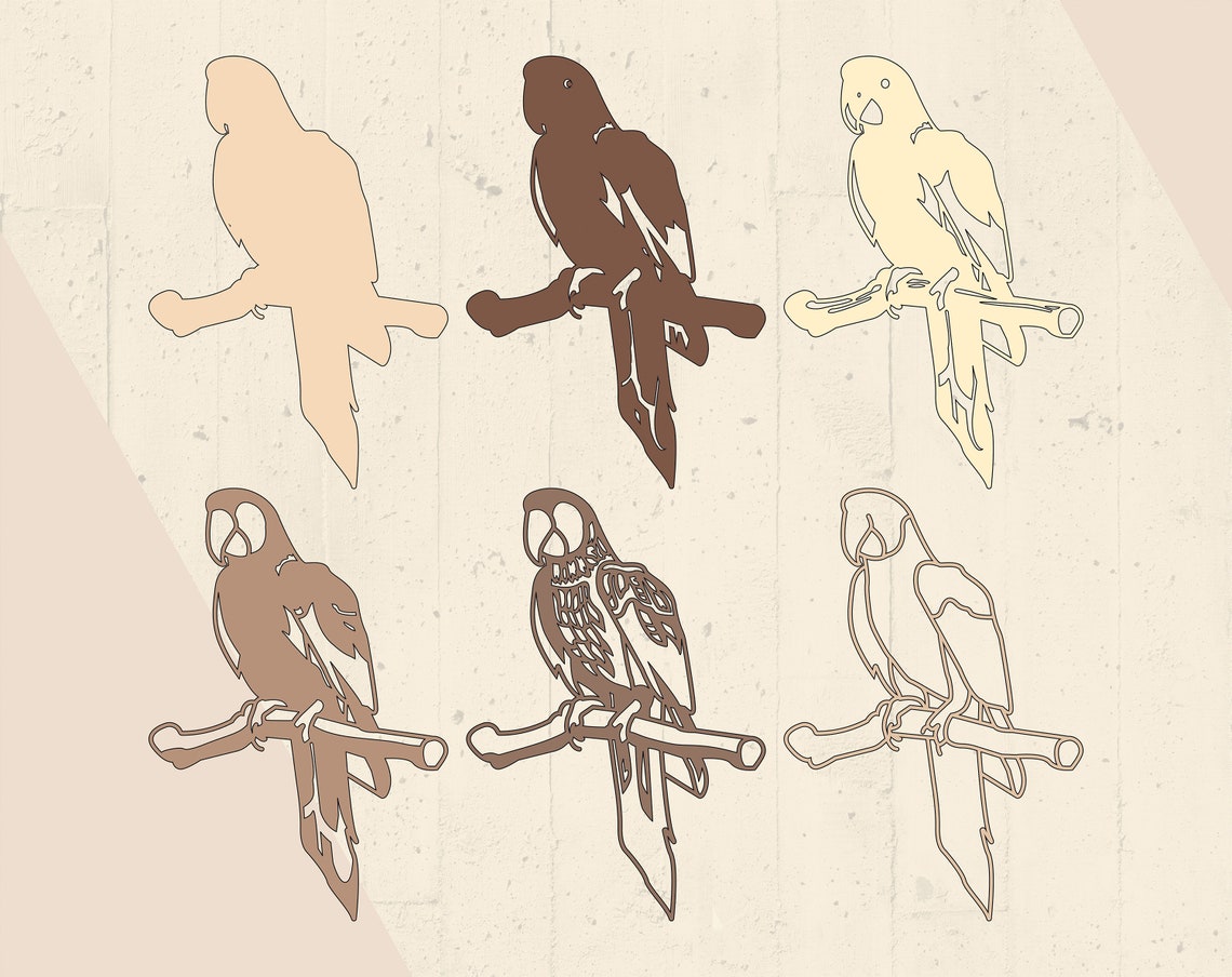 3D Parrot SVG Layered Design / Laser Cut Files / 5 Layers Parrot ...