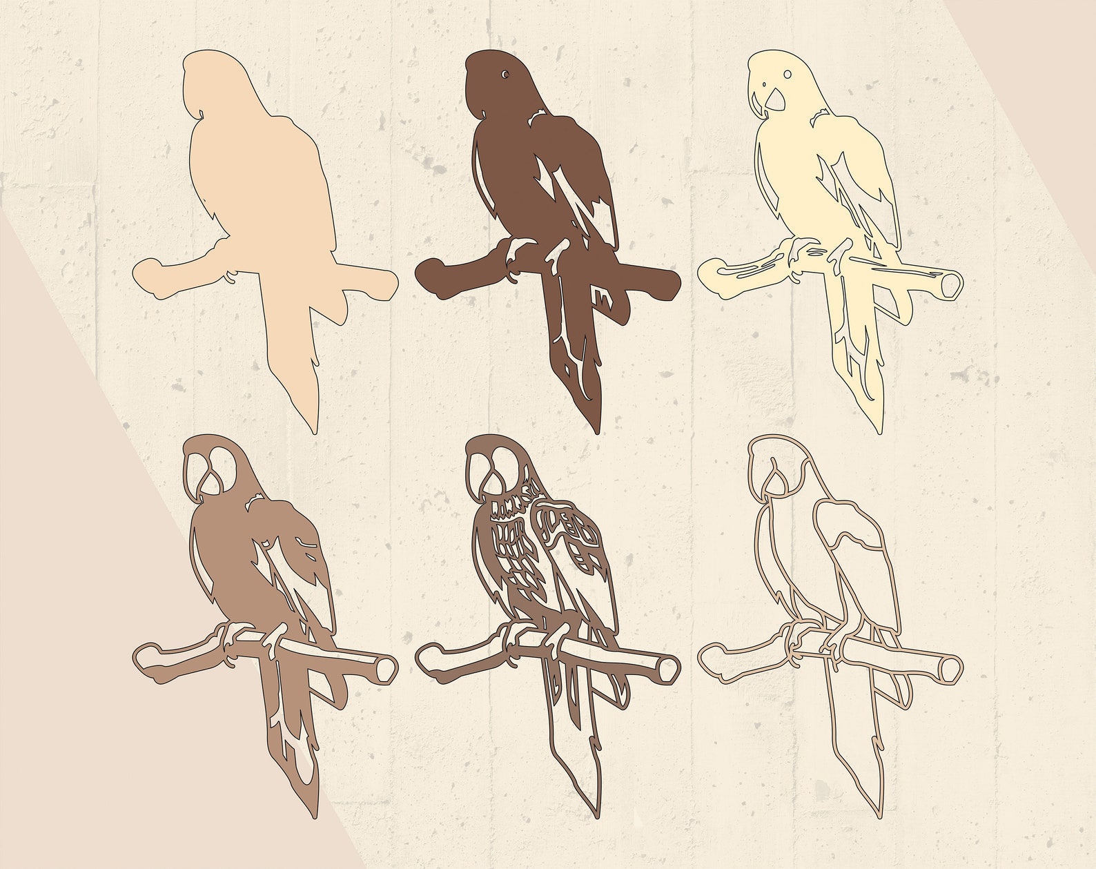 3D Parrot SVG Layered Design / Laser Cut Files / 5 Layers Parrot ...