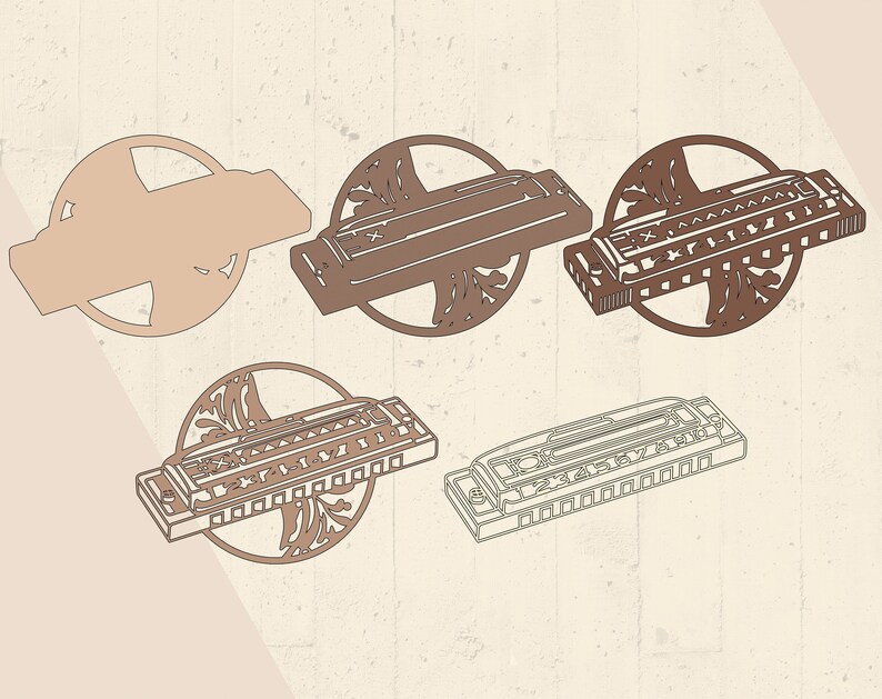Harmonica 3D Multilayered SVG File / Laser Cut File / Gift for Crafter ...