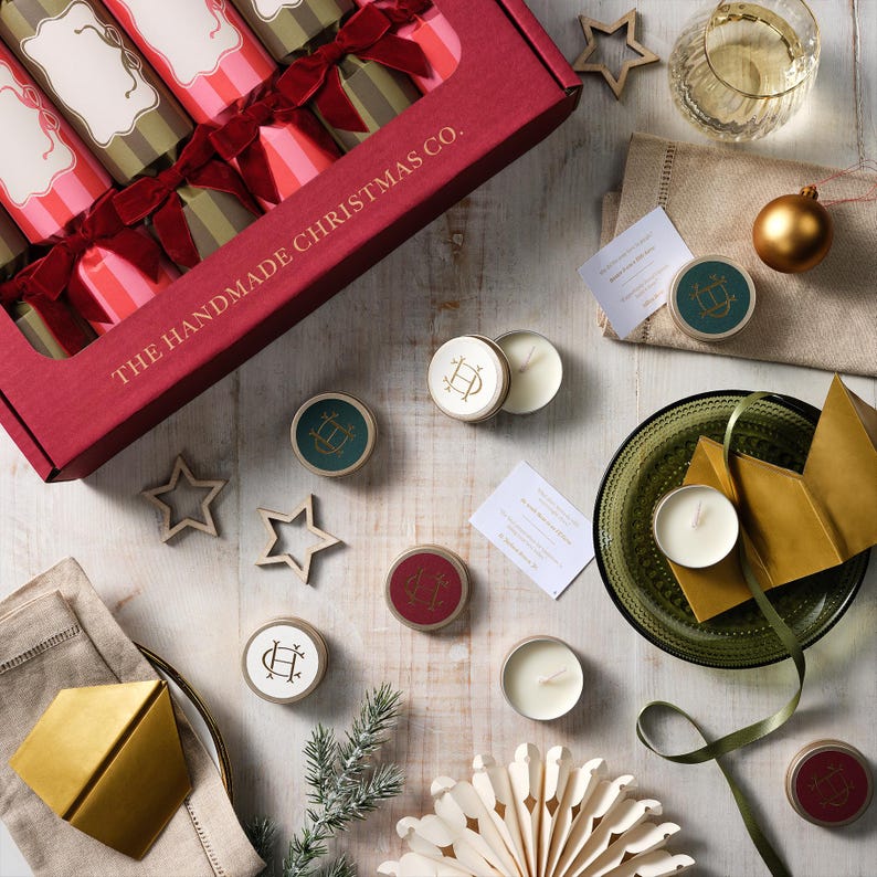 Set of Six Handmade Christmas Crackers, Choose Your Contents, Family ...
