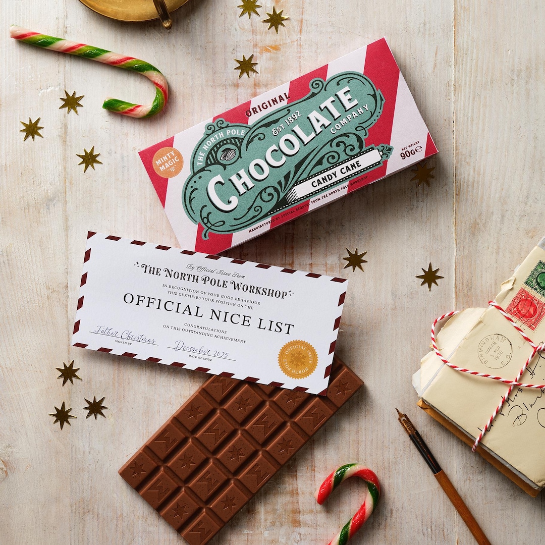 Magical Candy Cane Milk Chocolate Bar by North Pole Chocolate Co (inc ...