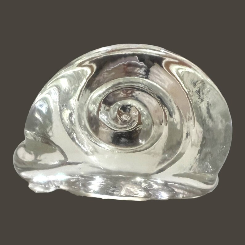 Blenko Style Clear Glass Snail in Shell Paperweight No Sticker - Etsy