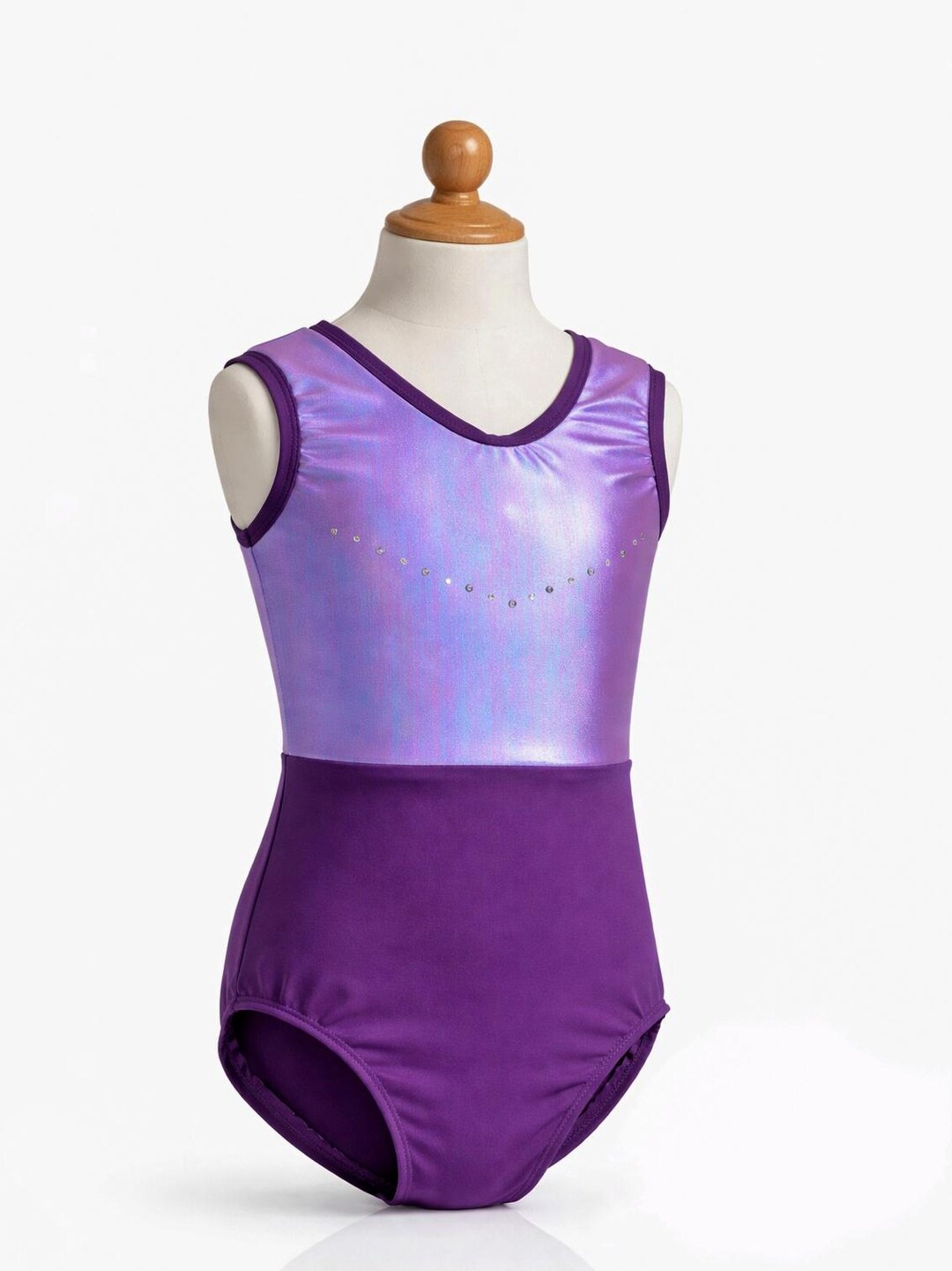 Handmade Girls' Leotard in Purple | Gymnastics Leotard With Shiny ...