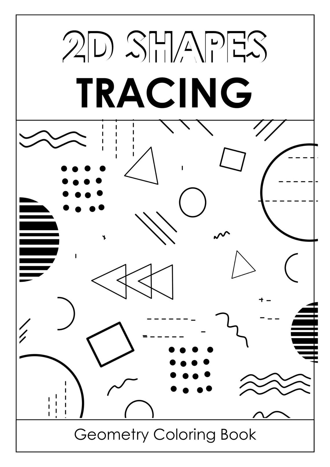 2D SHAPES TRACING Geometry Coloring Book - Etsy