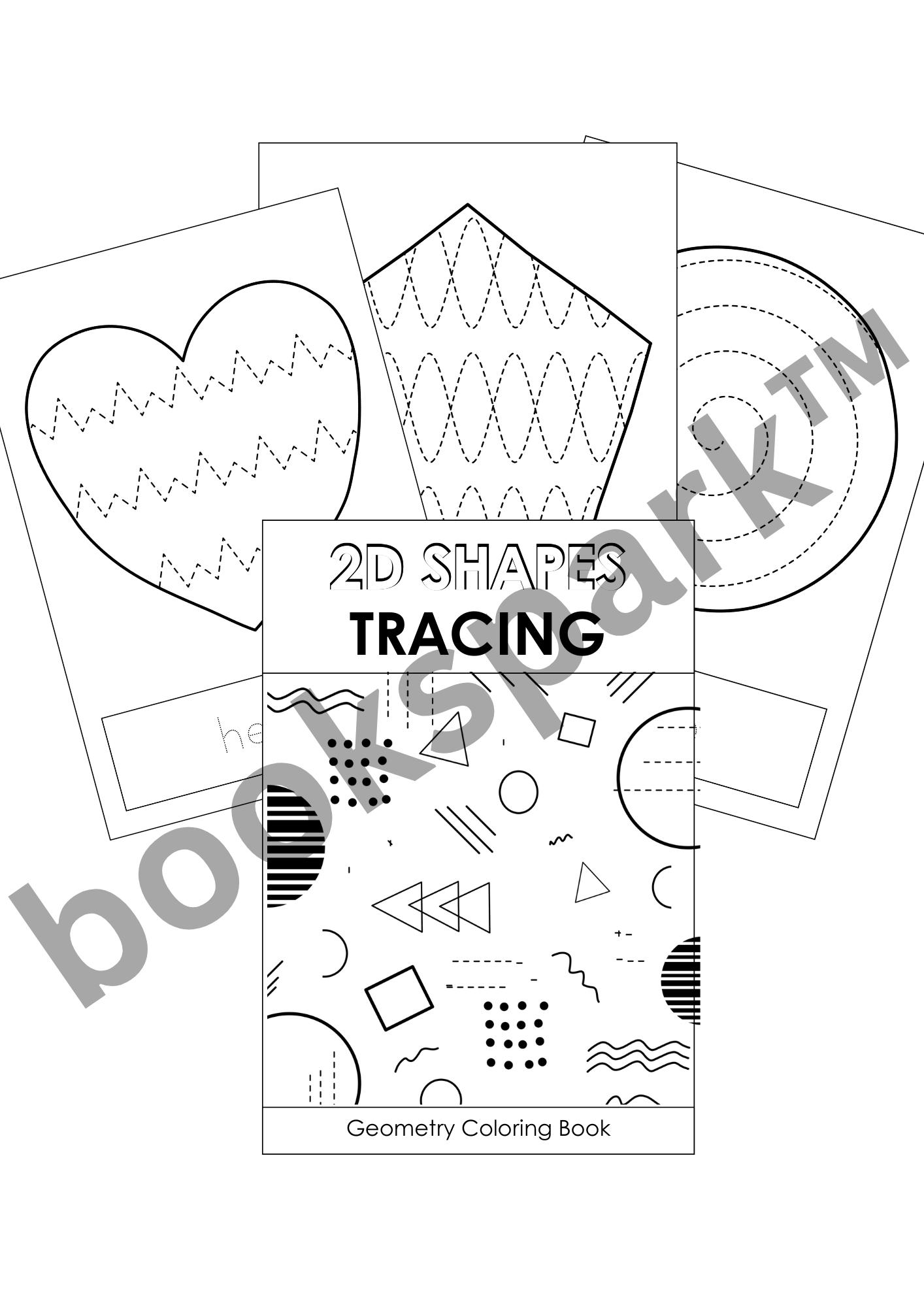 2D SHAPES TRACING Geometry Coloring Book - Etsy