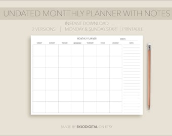 Digital 2023 Calendar Simple and Printable A4 A3 Letter - Etsy