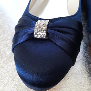 Navy Blue Satin Ballet Flats: Bridal Party Slip-ons - Etsy