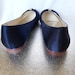 Stylish Navy Blue Satin Ballet Flats - Ideal for Bride, Bridesmaid, or ...