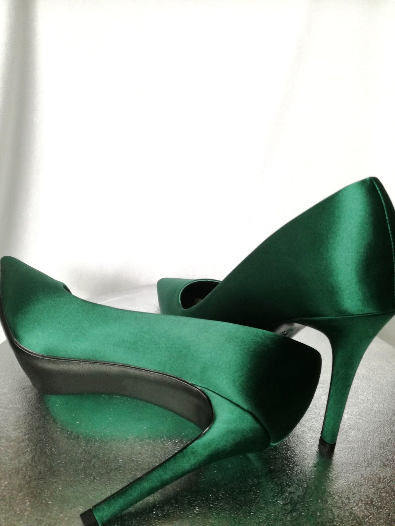 Emerald Green Satin Shoes for Bride or Bridesmaid -big Sizes Available ...