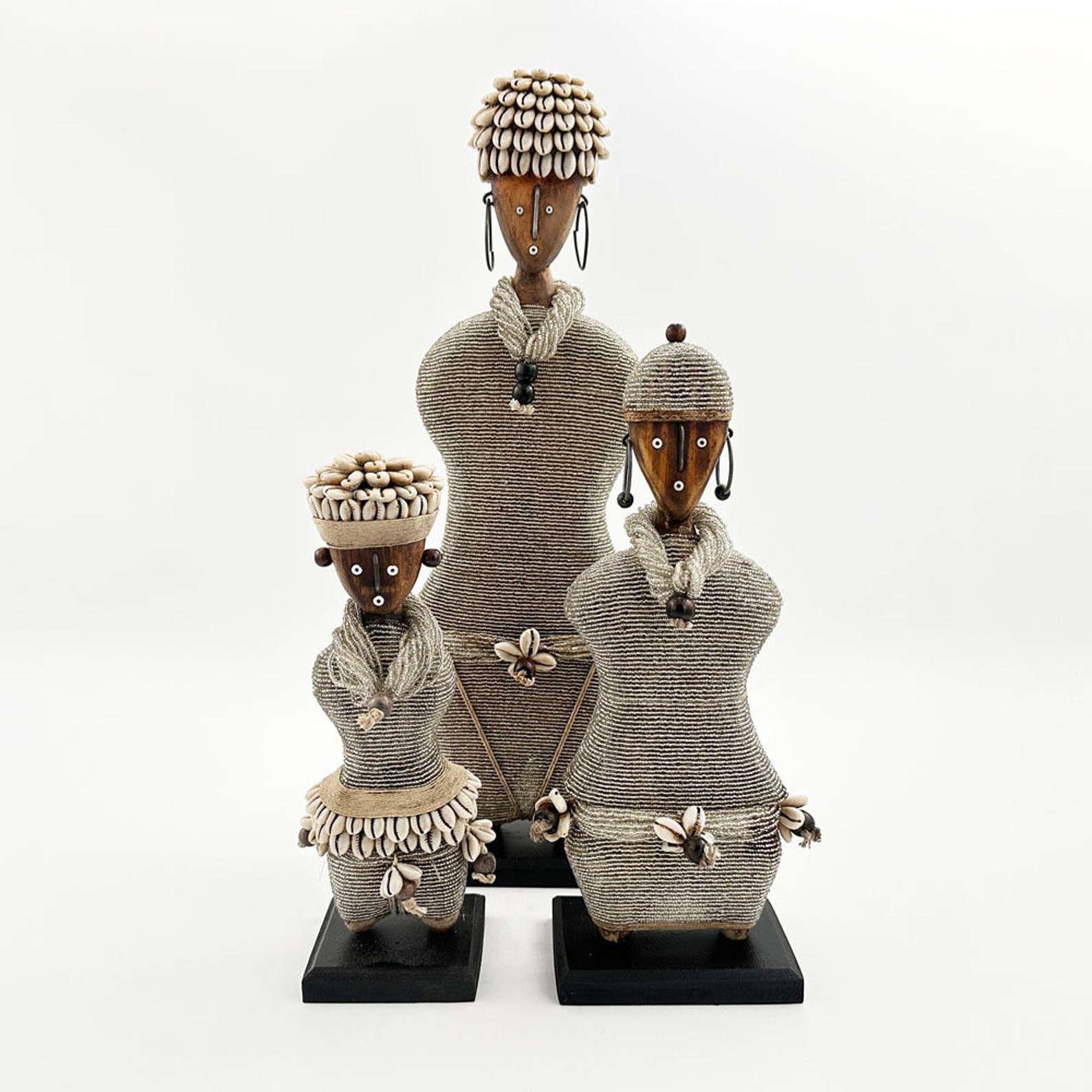 Silver Namji Dolls With Cowrie Shells- Handmade in Cameroon - Assorted ...