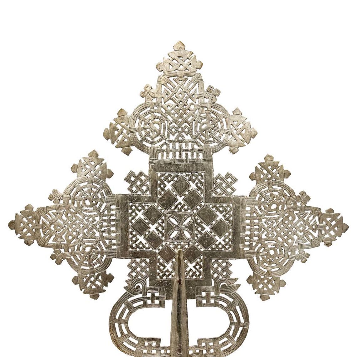 Vintage Silver Ethiopian Cross | Mounted on Lucite Stand | Handmade ...