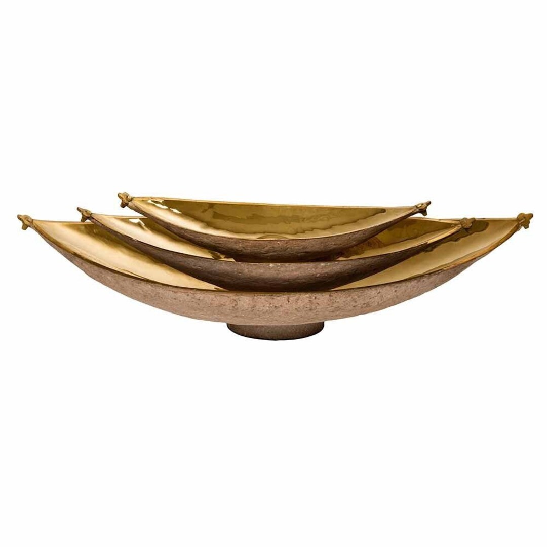 Handcrafted Indian Paper Maché Brass | Canoe Bowls | 3 Sizes - Etsy