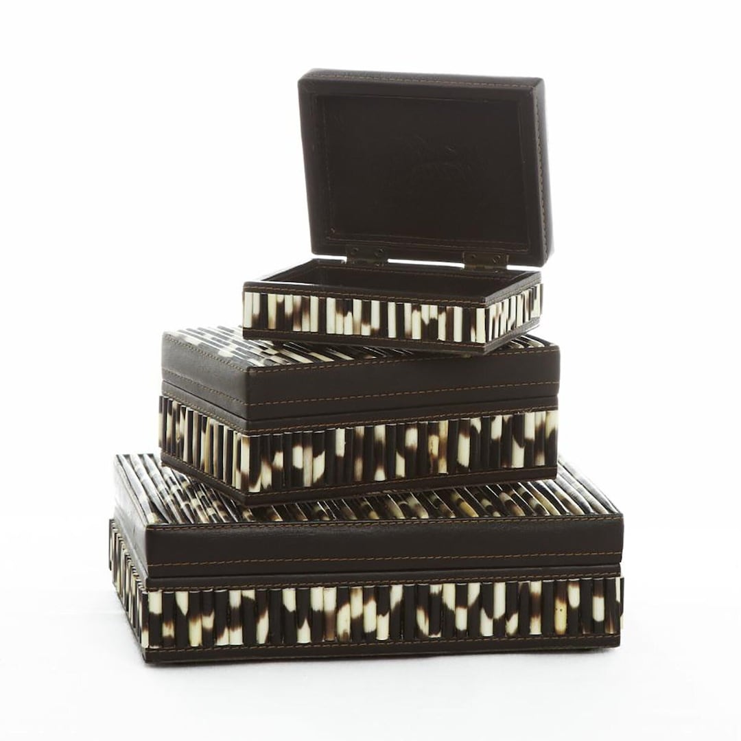 Porcupine Quill Box With Genuine Buffalo Black Leather | Handmade in ...