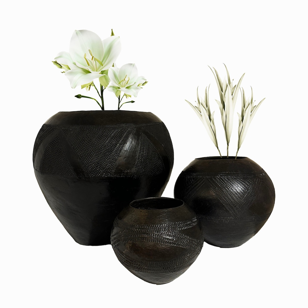 Black Zulu Clay Pot | Handcrafted in South Africa | 5 Sizes Available ...