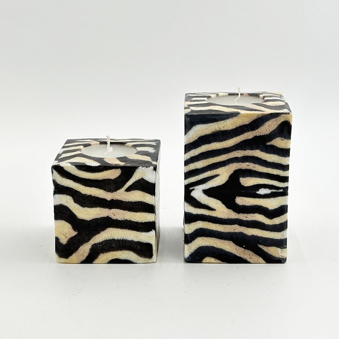 Zebra Glow: Handcrafted Swazi Cube Candles Inspired by - Etsy