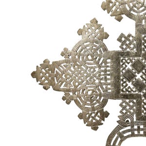 Vintage Silver Ethiopian Cross | Mounted on Lucite Stand | Handmade ...