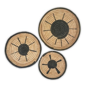 Handwoven Malawi Winnowing Basket Set | African Wall Baskets ...