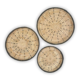 Handwoven Malawi Winnowing Basket Set | African Wall Baskets ...