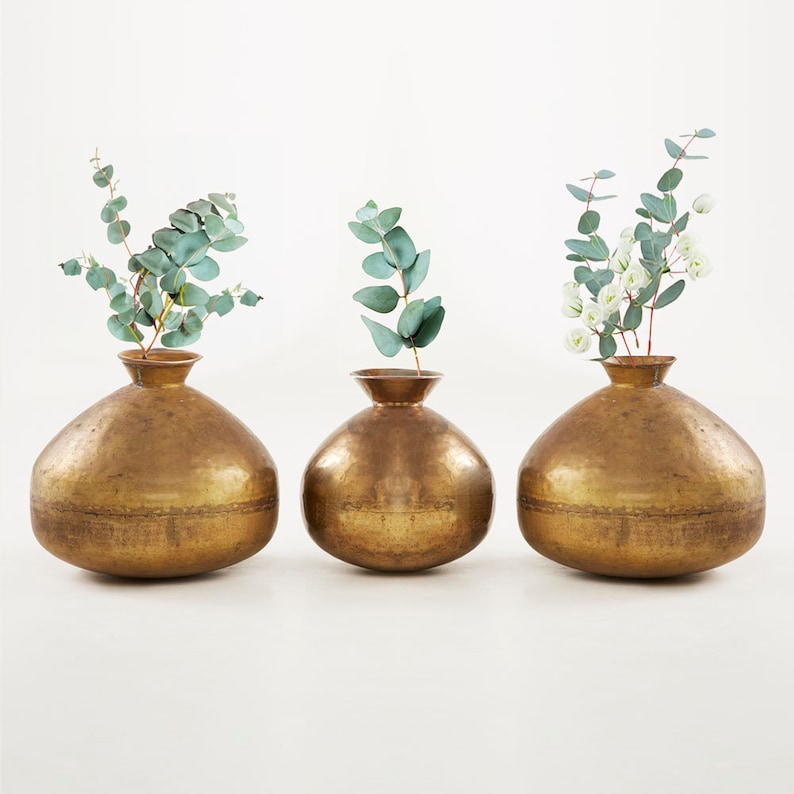 Handmade Pakistani Brass Water Pots 3 Sizes - Etsy