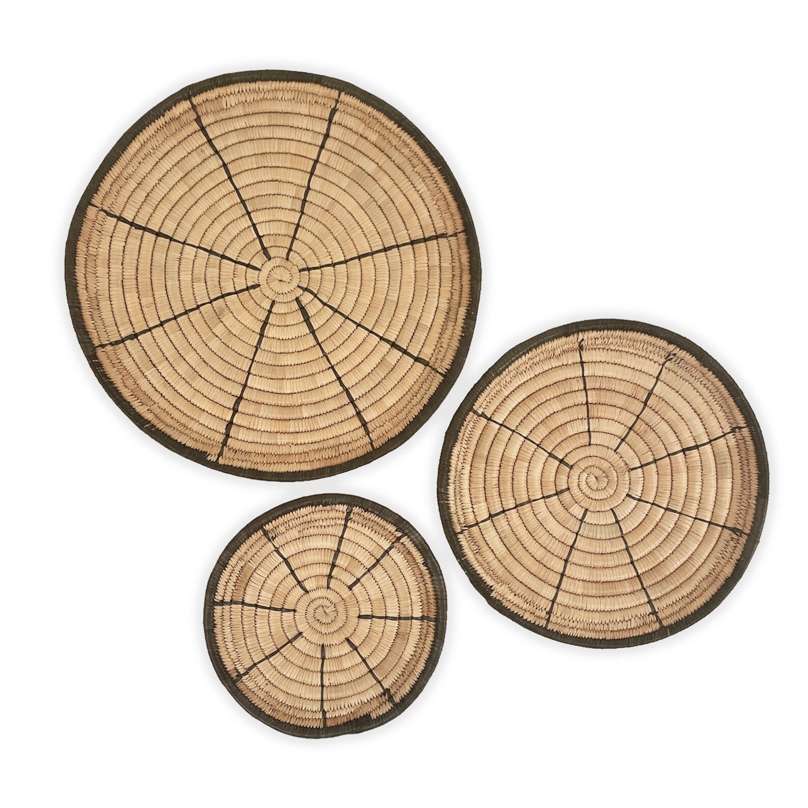 Handwoven Malawi Winnowing Basket Set | African Wall Baskets ...