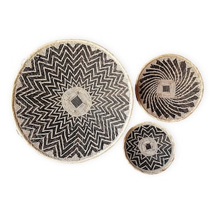 Handwoven Munyumbwe Winnowing Basket | African Wall Baskets | Authentic ...