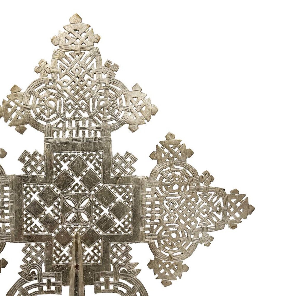 Vintage Silver Ethiopian Cross | Mounted on Lucite Stand | Handmade ...