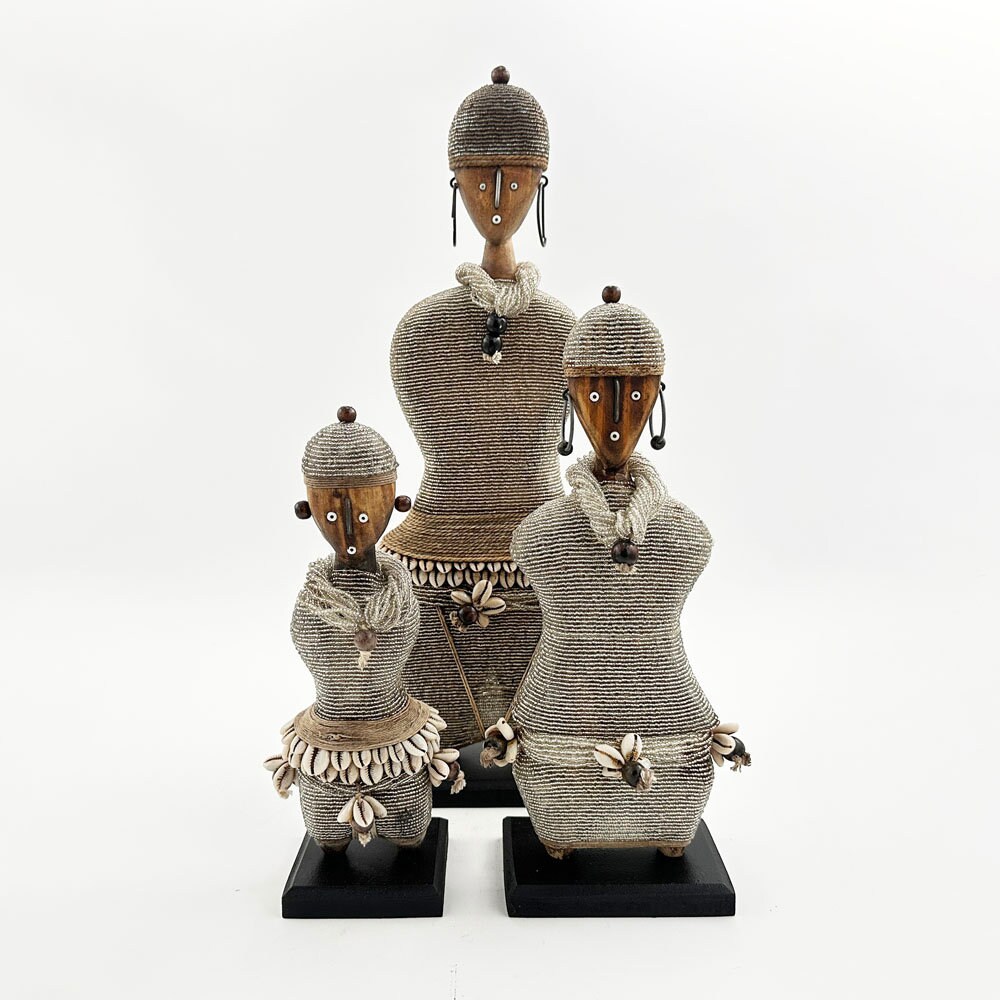 Silver Namji Dolls With Cowrie Shells- Handmade in Cameroon - Assorted ...